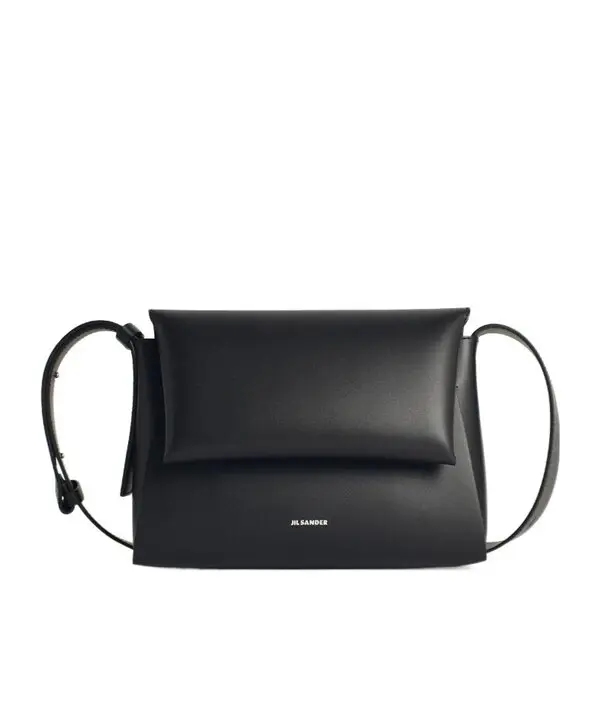 JIL SANDER Logo Embossed Small Messenger - Black