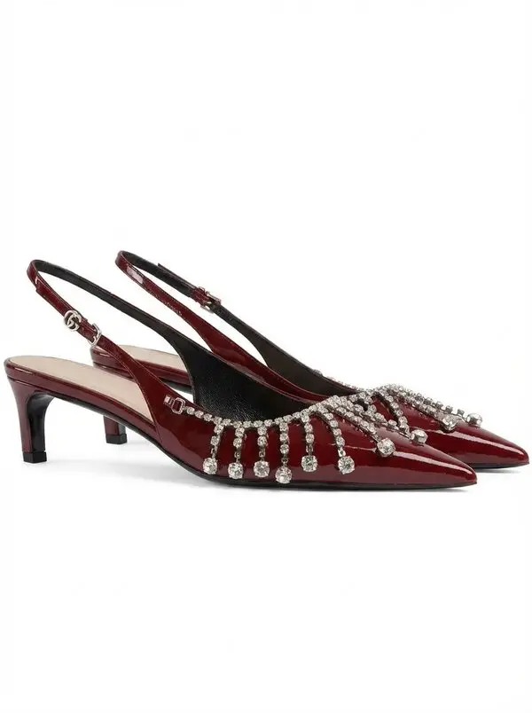 Gucci Embellished Slingback Pumps