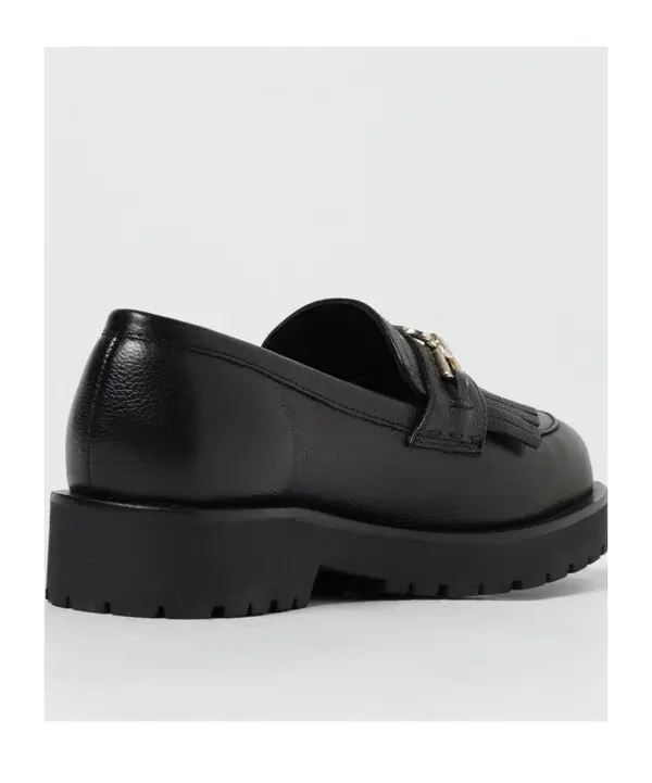 TWINSET Leather Tassel Loafers With Chain Embellishment