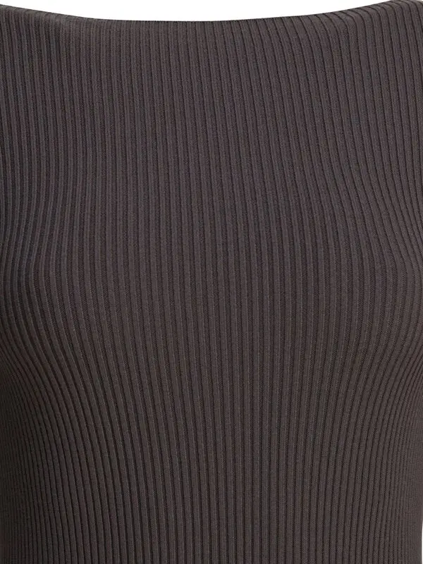 Rick Owens Ribbed Open-back Midi Dress