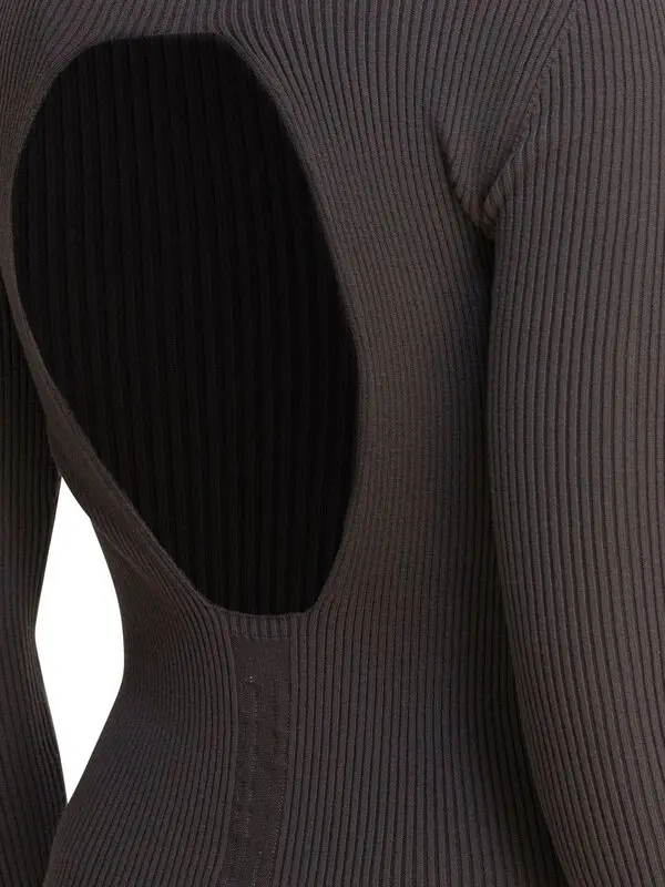 Rick Owens Ribbed Open-back Midi Dress