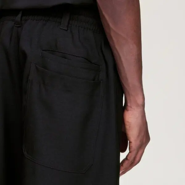 Y3 Sport Uniform Pleated Shorts - Black