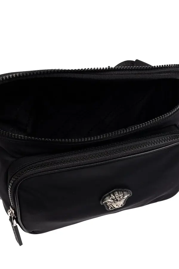 Versace Medusa Head Plaque Zipped Waist Bag - Black