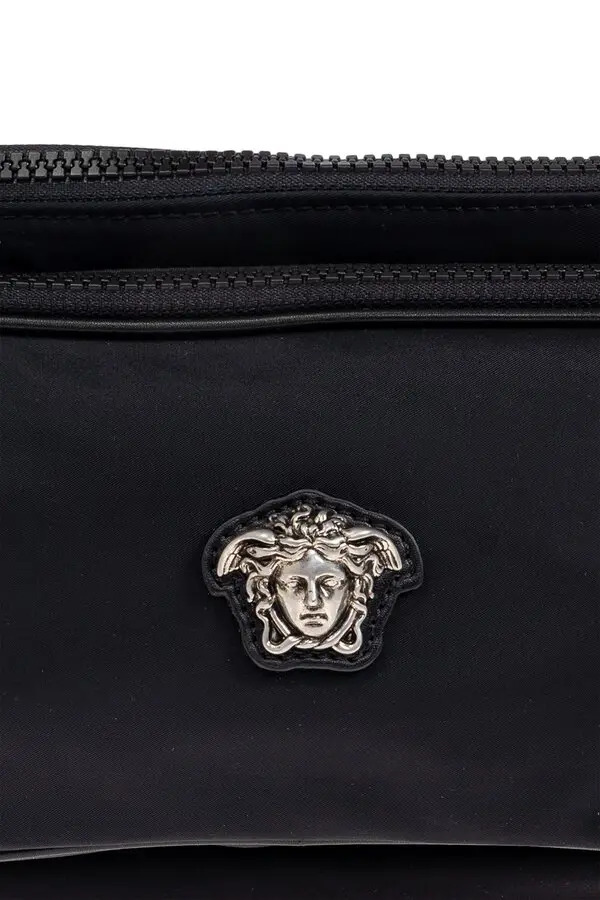Versace Medusa Head Plaque Zipped Waist Bag - Black