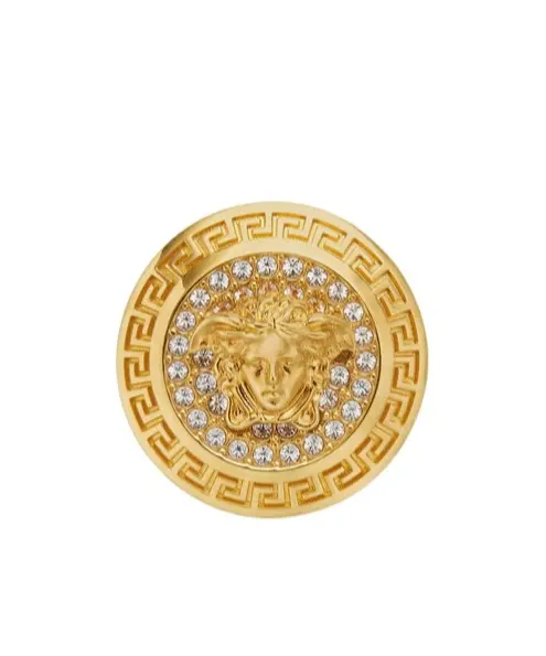 Versace Medusa Embellished Ring - Yellow