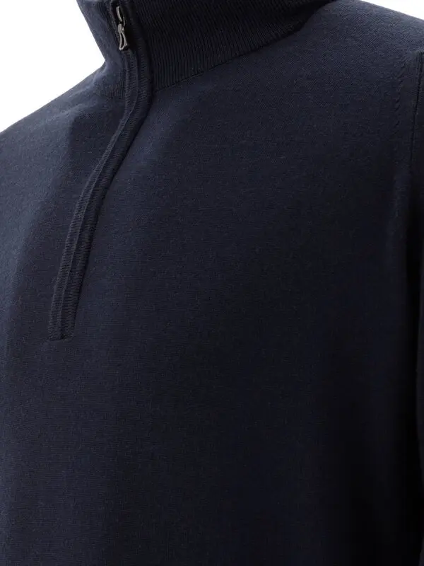 John Smedley Tapton Half-zip Sweater - Blue
