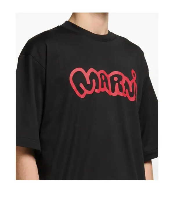 Marni Logo Printed T-shirt - Black