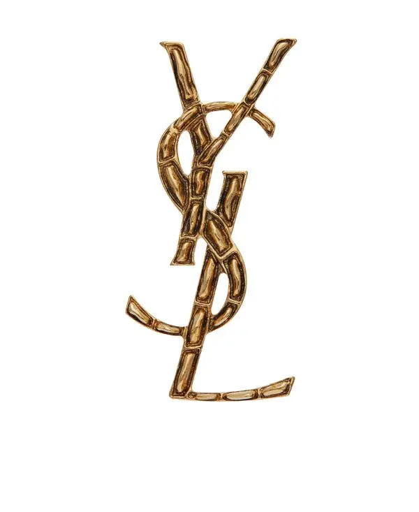 Saint Laurent Opyum Monogram Brooch - Golden