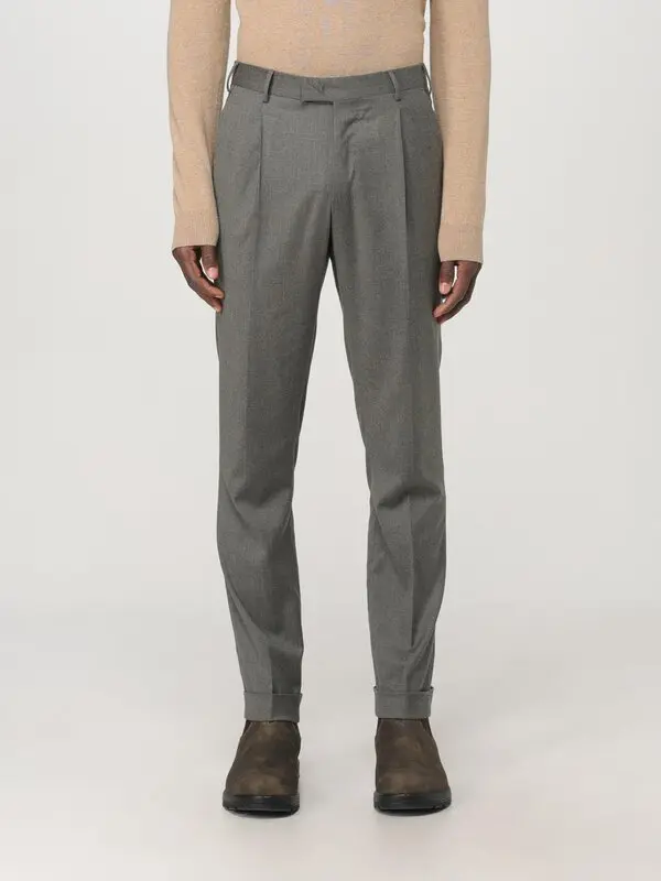 PT TORINO Pleat-detailed Tapered-leg Trousers - Gray