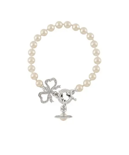 VIVIENNE WESTWOOD Bow Embellished Orb-pendant Bracelet - White