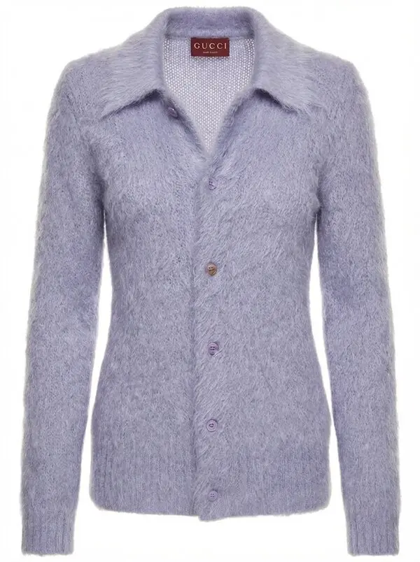 Gucci Brushed Button-up Cardigan - Lilacinus