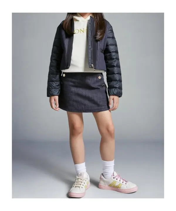 Moncler Logo Patch Mini Denim Skirt