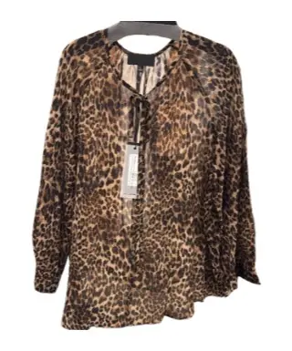 NILI LOTAN Leopard Print Blouse