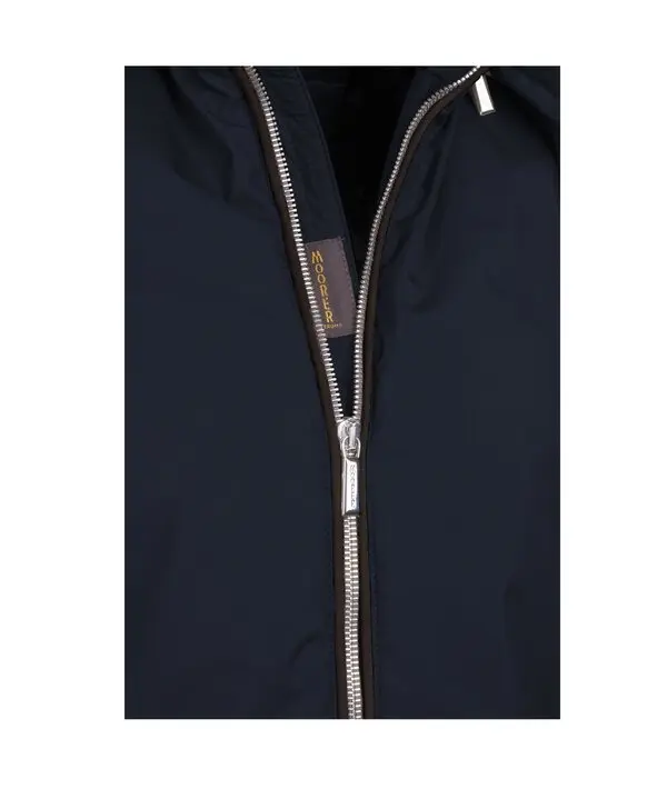 MOORER Detachable Sleeve Hooded Jacket - Black