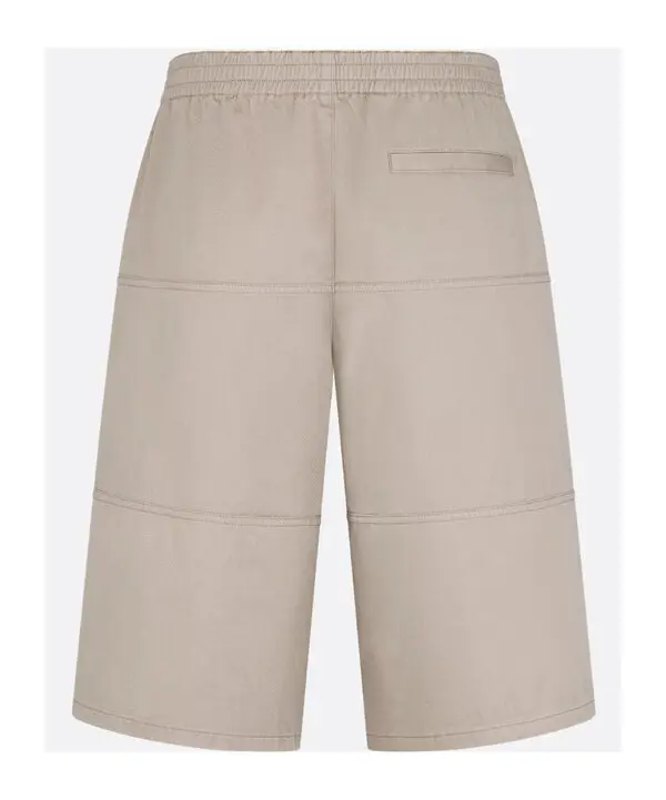 Dior Cotton Gabardine Shorts With Buckle Detail - Beige