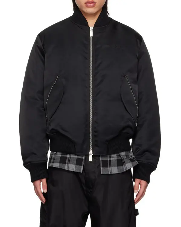 Off-White Zip-up Padded Bomber Jacket