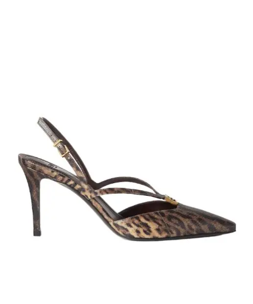 Fendi High Heel Printed Karung Slingbacks - Multi-color