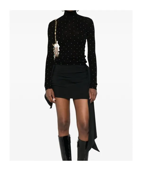 Rabanne Second-skin Studded Knit Turtleneck