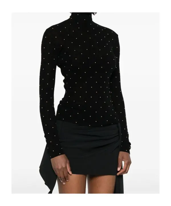Rabanne Second-skin Studded Knit Turtleneck