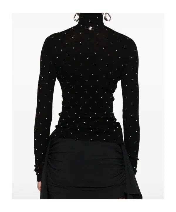 Rabanne Second-skin Studded Knit Turtleneck