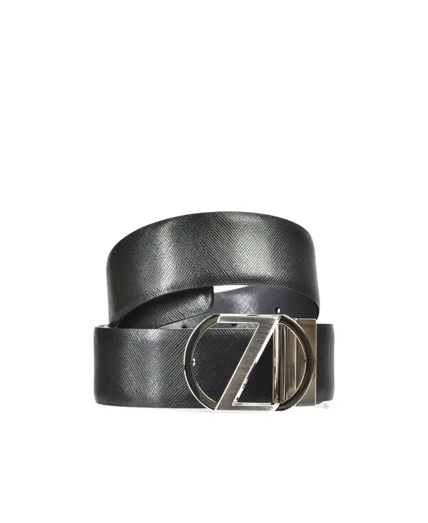 Zegna Logo Belt - Black