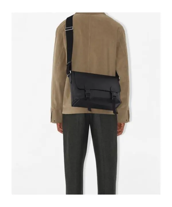 Burberry Embossed Check Buckled Messenger Bag