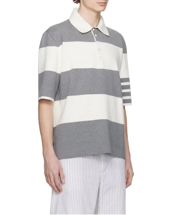 Thom Browne Striped Short Sleeved Polo Shirt