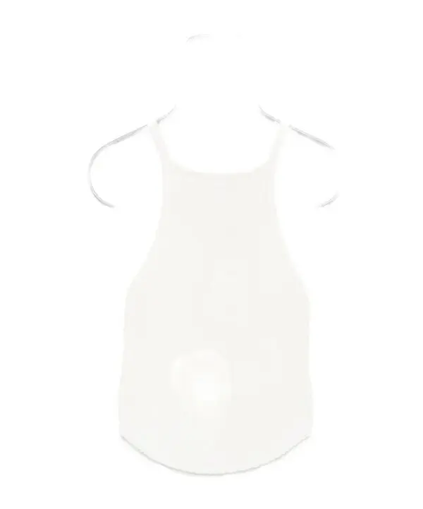 COURREGES Sleeveless Rib Knit Racerback Top - White