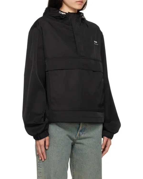 AMI Paris Logo Lettering Hooded Jacket - Black