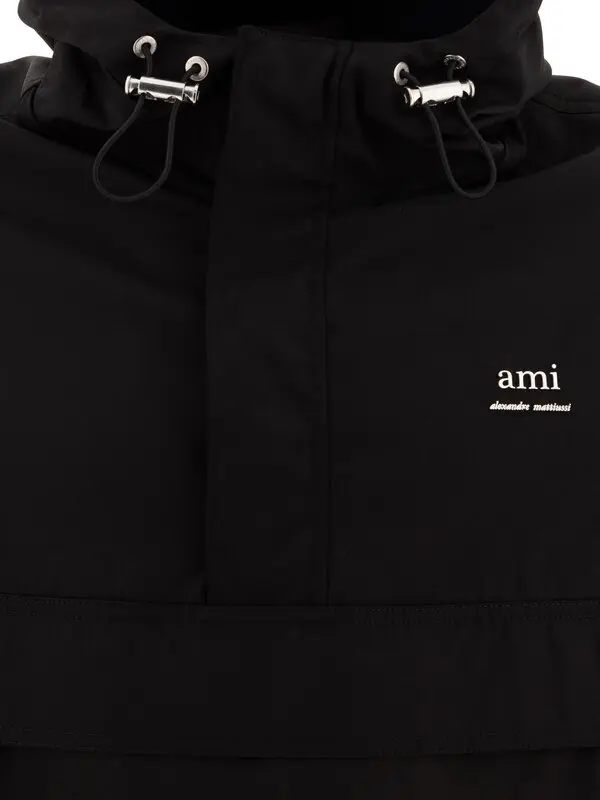 AMI Paris Logo Lettering Hooded Jacket