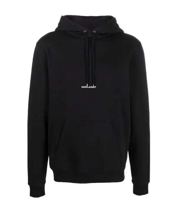 Saint Laurent Logo Printed Drawstring Hoodie
