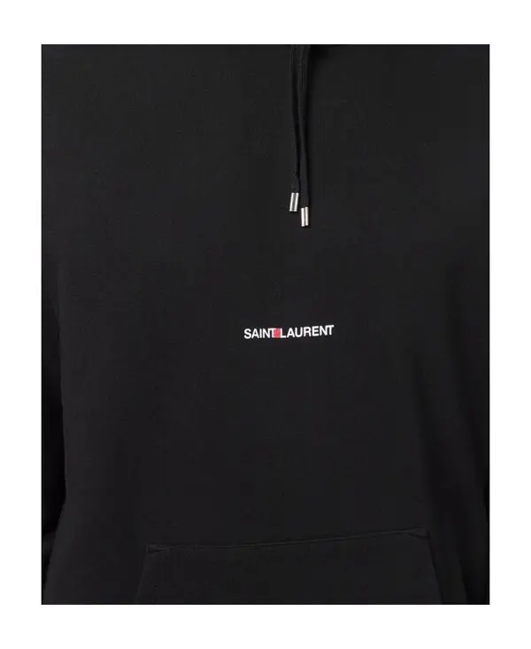 Saint Laurent Logo Printed Drawstring Hoodie