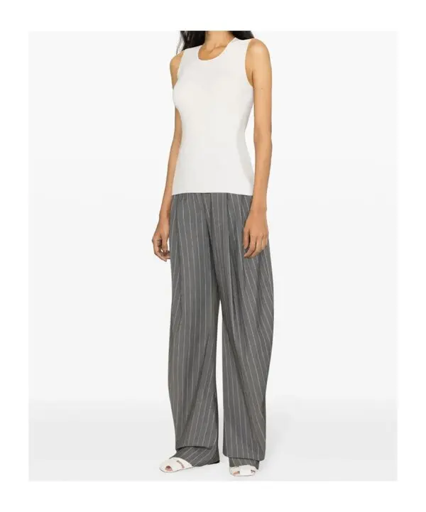 JOSEPH Knitted Stretch-silk U-neck Top
