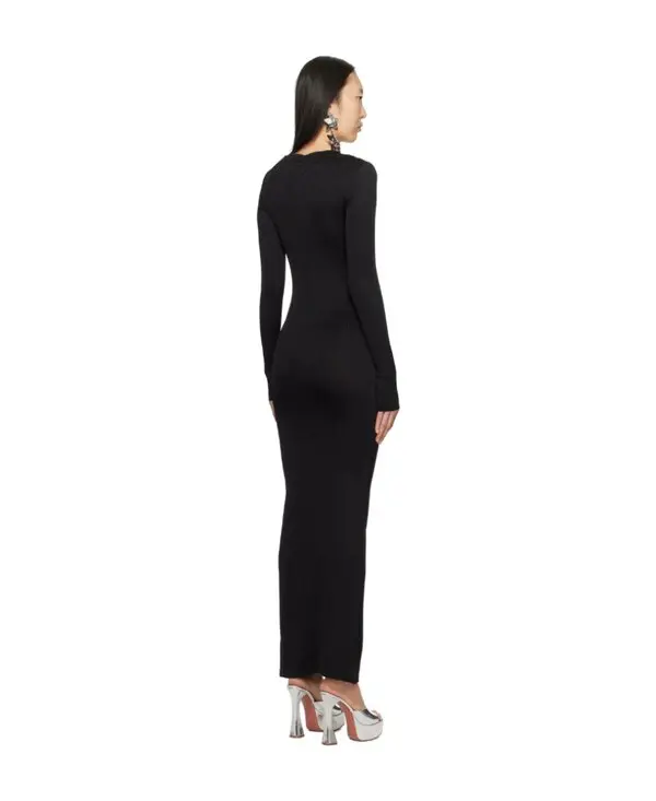 AREA V-neck Fine-ribbed Maxi Dress