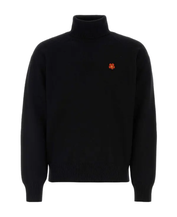 Kenzo Boke Flower Embroidered Roll Neck Knit Jumper