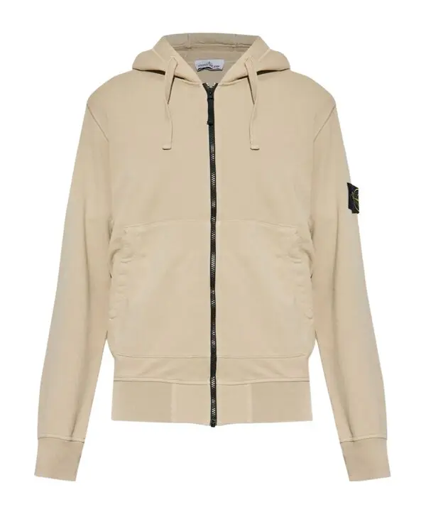 Stone Island Long-sleeved Hooded Sweatshirt - Nude