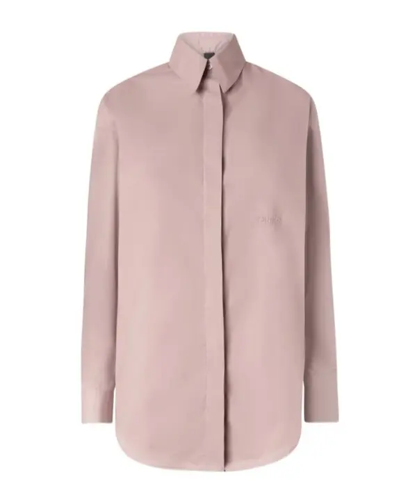 Pinko Logo Embroidered Cotton Shirt - Pink