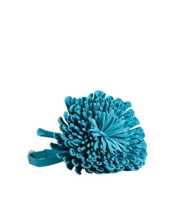 Alaïa Leather Flower Choker - Light Blue