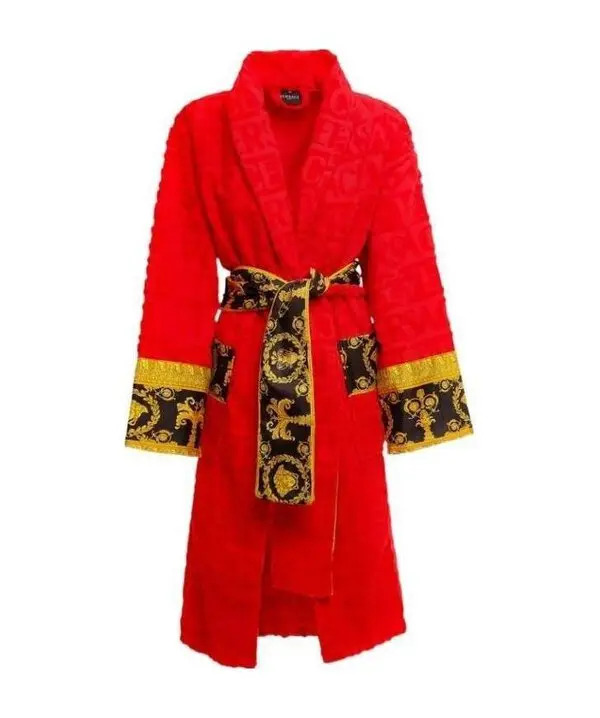 Versace Barocco Detailed Bathrobe - Red