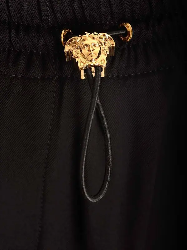 Versace Drawstring Pleated Trousers