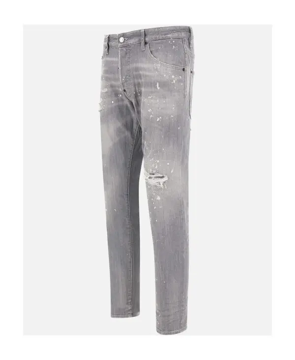 Dsquared2 Skater Distressed Paint-splatter Jeans - Gray