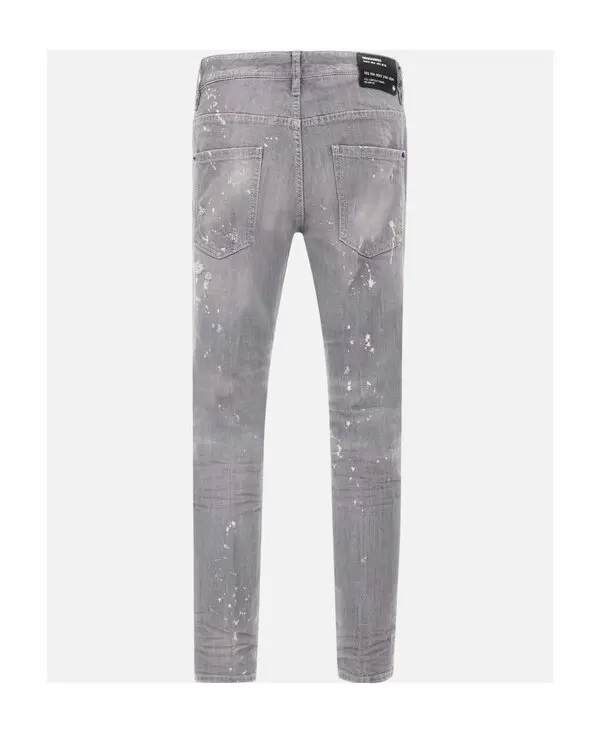 Dsquared2 Skater Distressed Paint-splatter Jeans - Gray