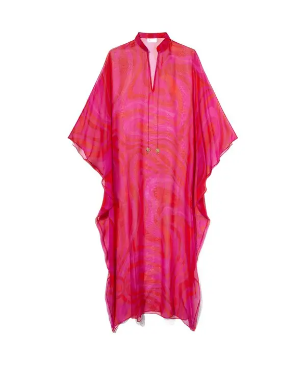Emilio Pucci Marmo Print Kaftan - Bright Red, Magenta, Bright Orange