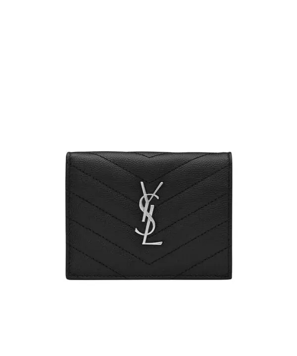 Saint Laurent Quilted Leather Wallet - Black