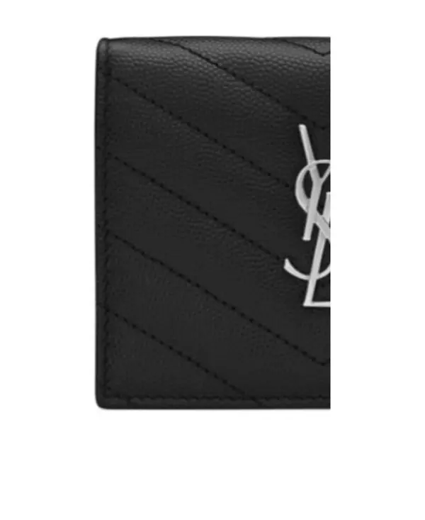 Saint Laurent Quilted Leather Wallet - Black