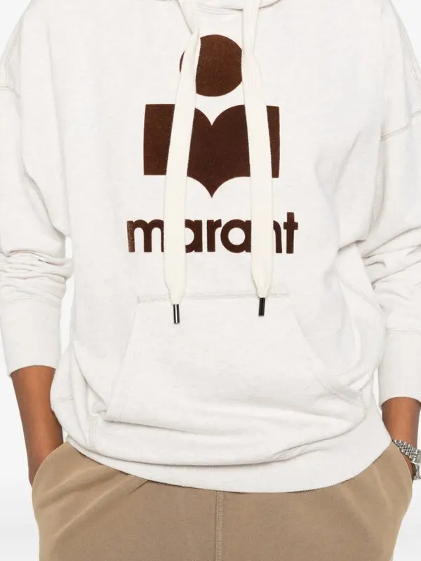 Isabel Marant Étoile Mansel" Logo Print Drawstring Hoodie - White