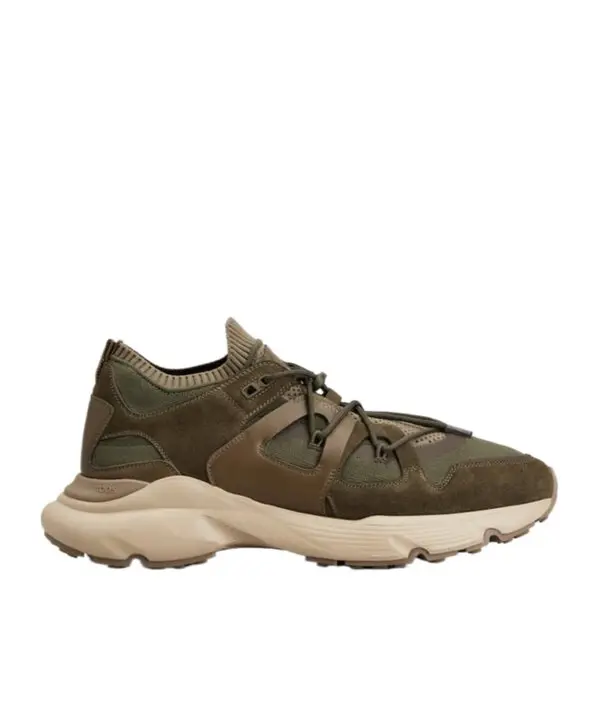 TOD'S Sock Sneakers In Calfskin Suede And Technical Knit - Brown