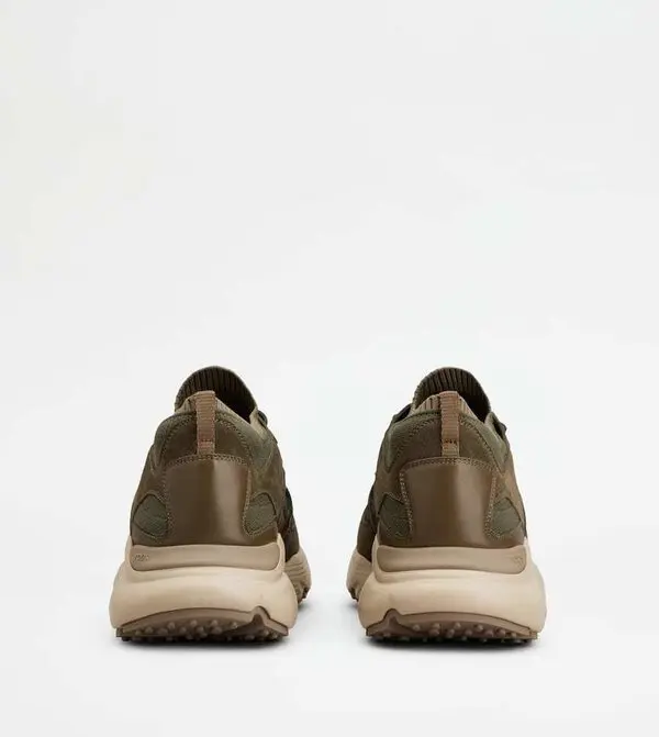 TOD'S Sock Sneakers In Calfskin Suede And Technical Knit - Brown