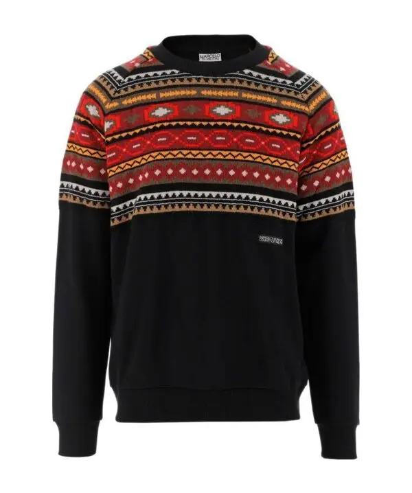 MARCELO BURLON COUNTY OF MILAN Logo Patch Intarsia Jumper