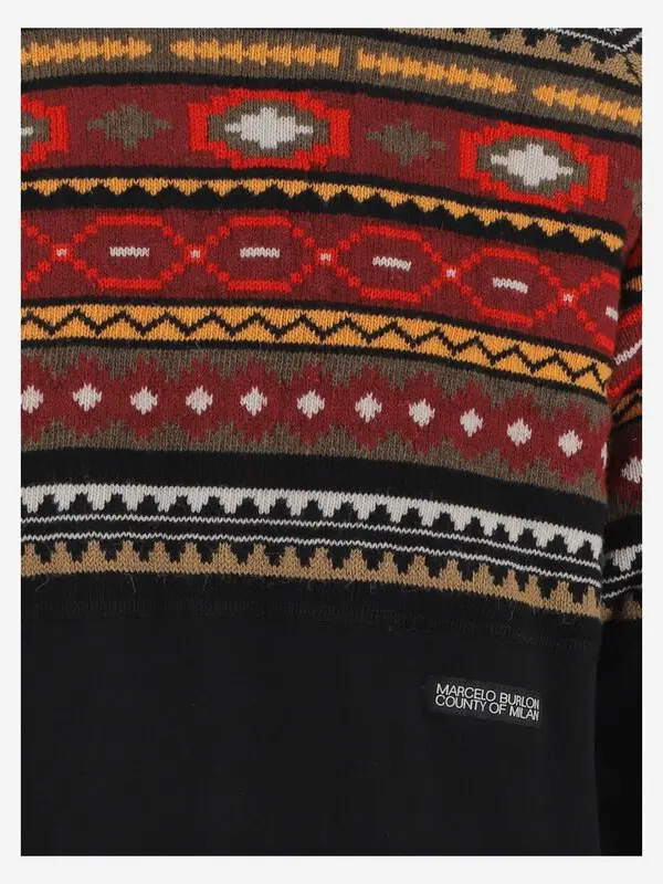 MARCELO BURLON COUNTY OF MILAN Logo Patch Intarsia Jumper